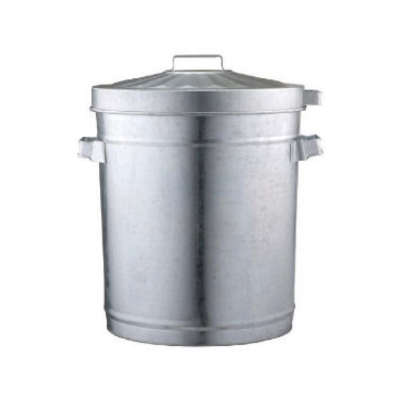 Garbage Bin Galvanised with Lockable lid – Sandhurst Cleaning Supplies